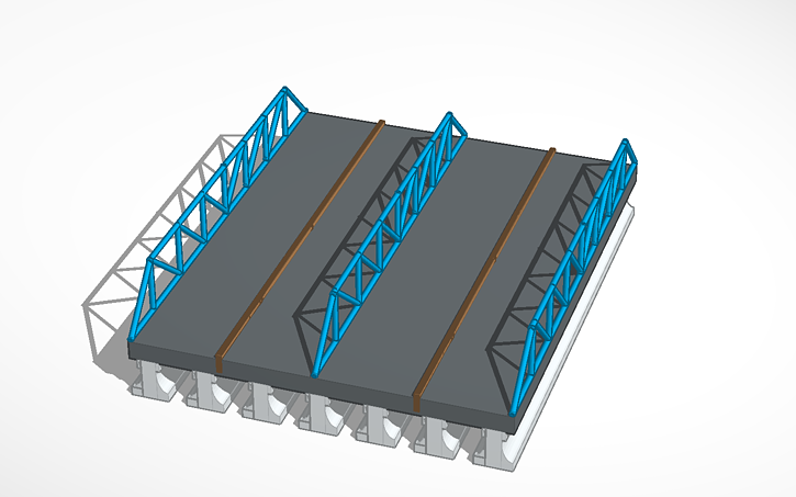3D design Truss Bridge Design - Tinkercad