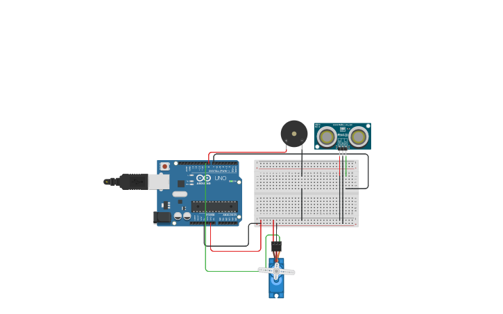 Circuit design Automated door open/close with Arduino and Ultrasonic ...