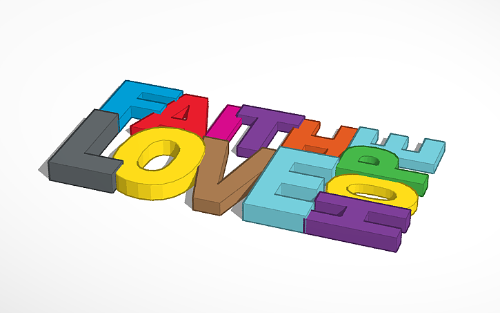3D design Faith-Hope-Love - Tinkercad