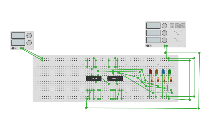 Circuit design 4 bit - Tinkercad