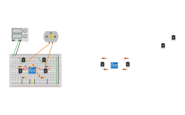 Circuit design H bridge, - Tinkercad