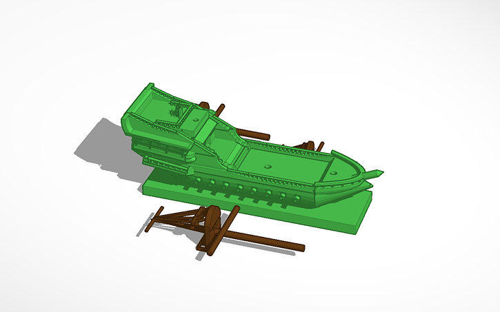 3D design Pirate Ship Whole Ship w/ Masts - Tinkercad