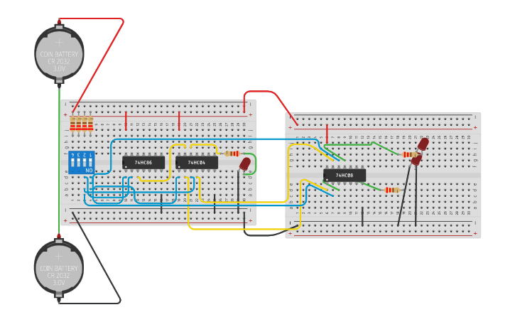 Circuit Design 1 Bit Comparator Tinkercad