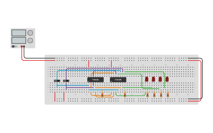 Circuit design Decoder - Tinkercad