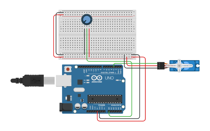 Circuit Design Uygulama 8 1 Servo Motor Ve Potansiyometre Tinkercad