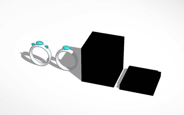 3D design Wedding Ring and Box - Tinkercad