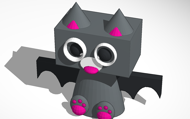 3D design A strange cat or a bat ? - Tinkercad