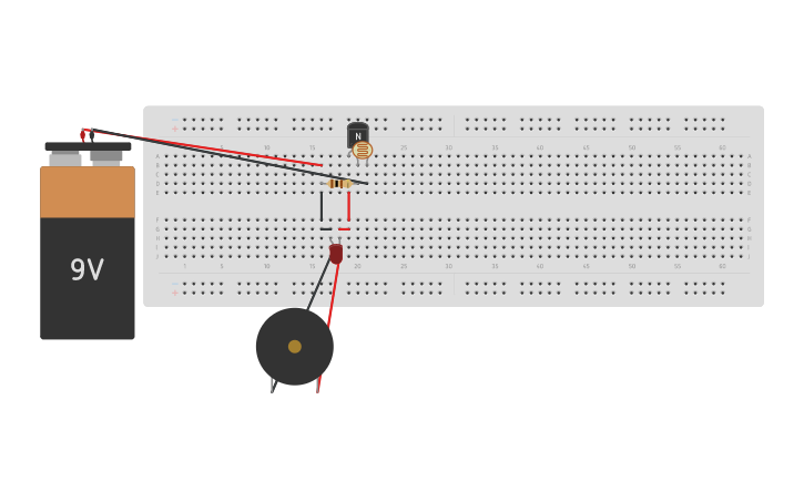 Circuit design Laser Security Alarm - Tinkercad