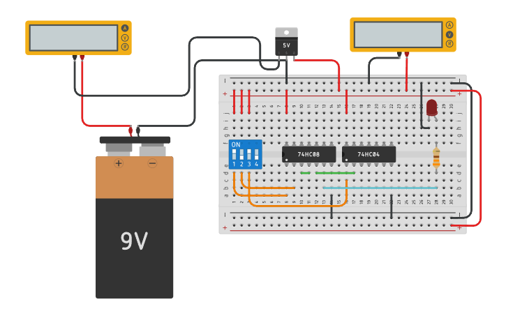 Circuit design 1. Circuito lógico I - Tinkercad