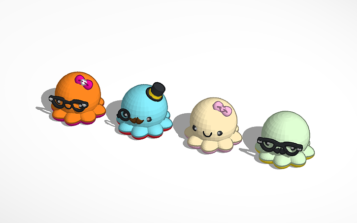 3D design cute baby octopus - Tinkercad