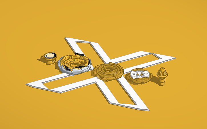3D design beyblade x Fox Brush [gold version]~(amendment)~ - Tinkercad