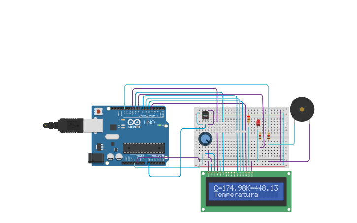 Circuit design 2° PANTALLA LCD 12X2 -2 | Tinkercad