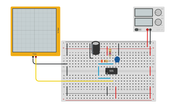 Circuit design Astable 555 - Tinkercad