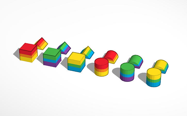 3D design Multi-Colored Blocks Kit - Tinkercad