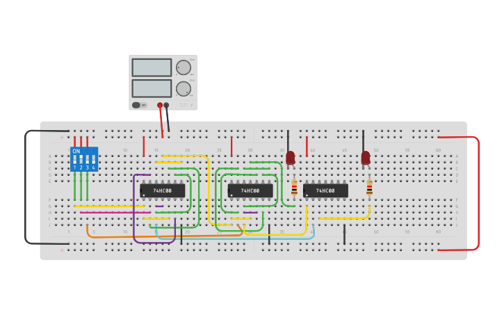 Circuit design FULL ADDER USING UNIVERSAL GATE - Tinkercad