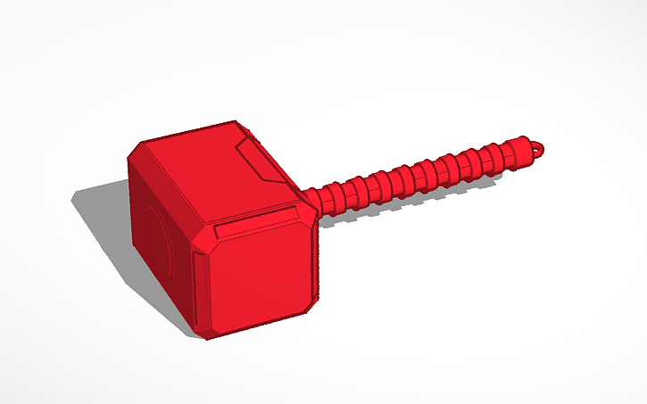3D design Thor Hammer - Tinkercad