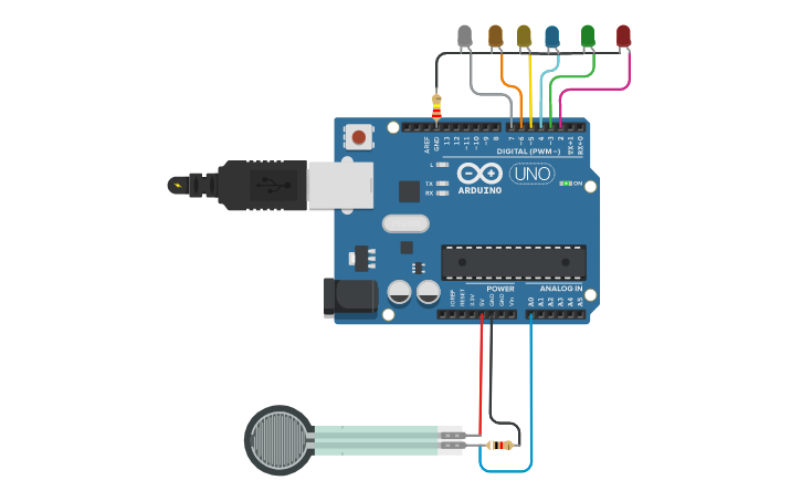Circuit design Force Sensor 2 - Tinkercad