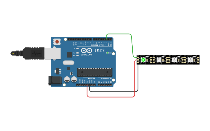 Circuit design Neopixel simples - Tinkercad