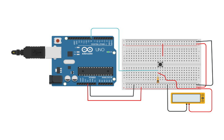 Circuit design Mirko pull-down arduino | Tinkercad