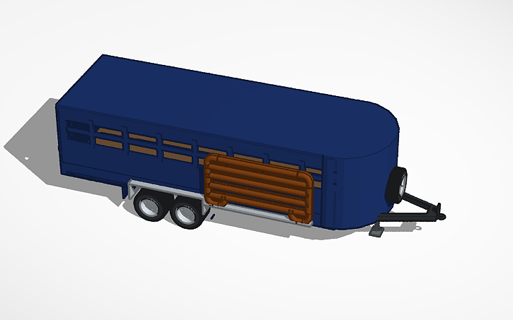 3D design bumper pull cattle trailer - Tinkercad