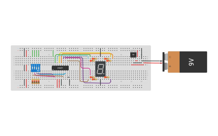 Circuit Design 7 Seg Tinkercad