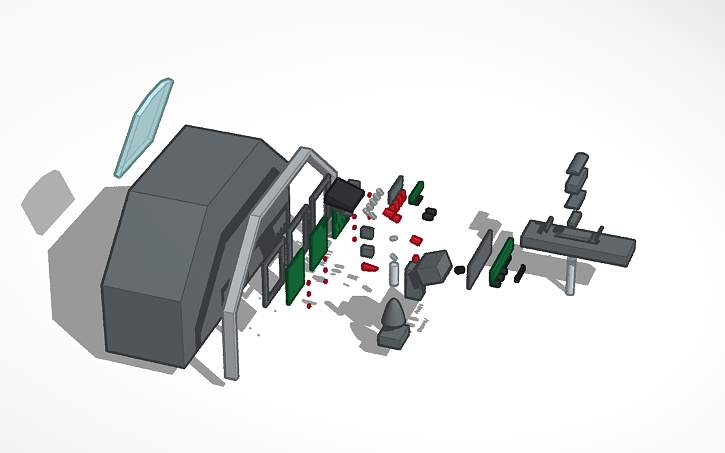 3D design Cockpit Exploded - Tinkercad