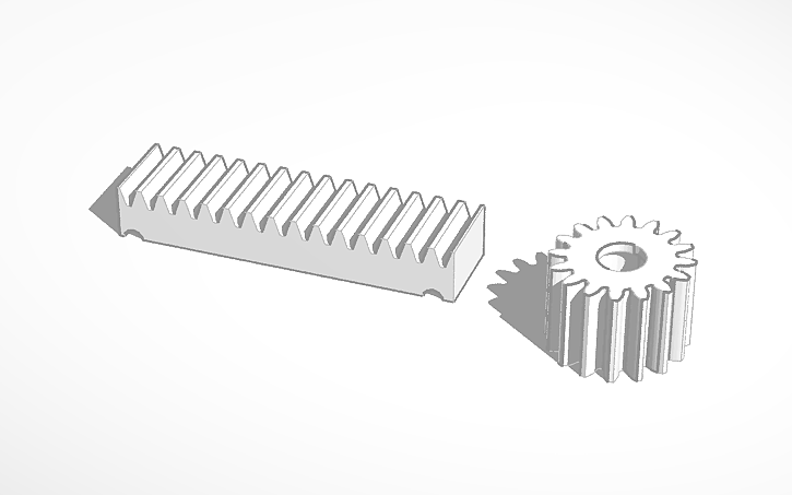 3D design gear with gear rack - Tinkercad