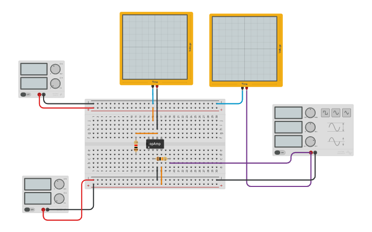 Circuit design Unity Gain Amplifier Using Opamp - Tinkercad