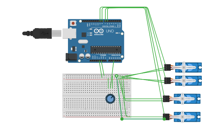 Circuit Design Lab 12 3 Control Servo With Potentiometer Tinkercad