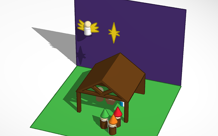 3D design Manger Christmas - Tinkercad