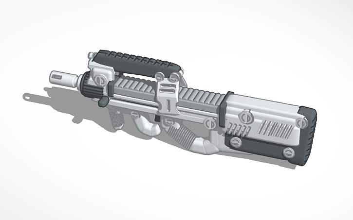 3D design Sci-fi P90 Styled Machine Gun | Tinkercad