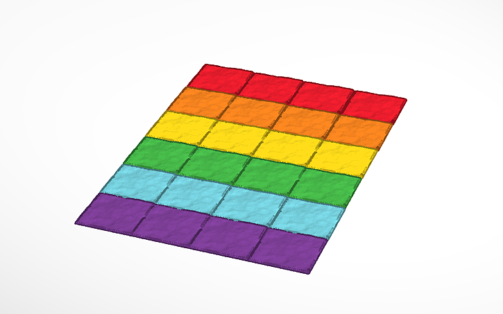 3D design rainbow pattern blanket - Tinkercad