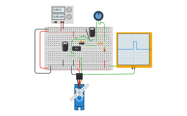 Circuit design PWM con 555 - Tinkercad