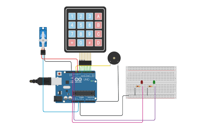Circuit design Control de Acceso - Tinkercad