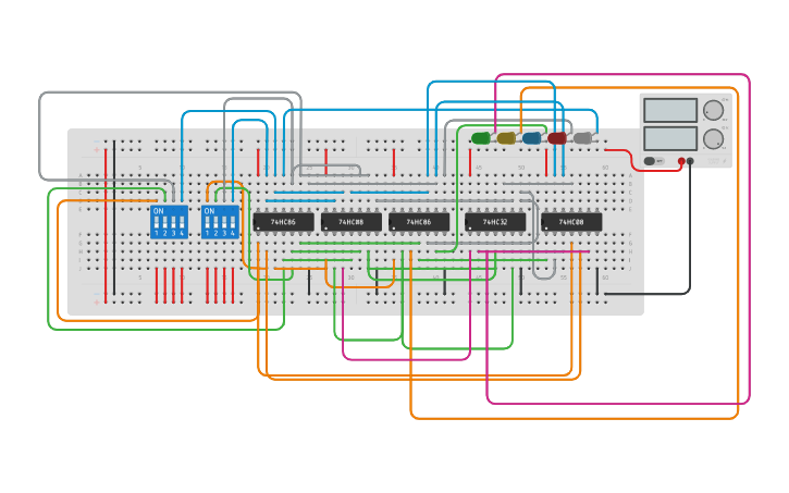 Circuit Design 4 Bit Parallel Adder Using Full Adder Tinkercad