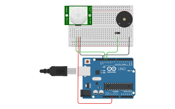 Circuit design Car Alarm - Tinkercad