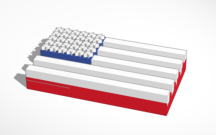 3D design The American Flag ! | Tinkercad