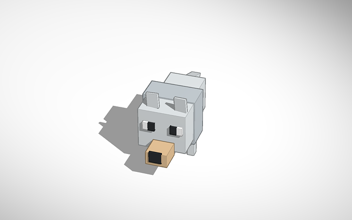 3D design Minecraft wolf | Tinkercad