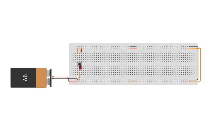 Circuit design Encender un Led con un pulsador y una pila - Tinkercad