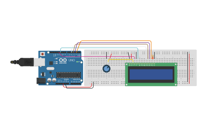 Circuit design Practica. Hola mundo con visualizador - Tinkercad