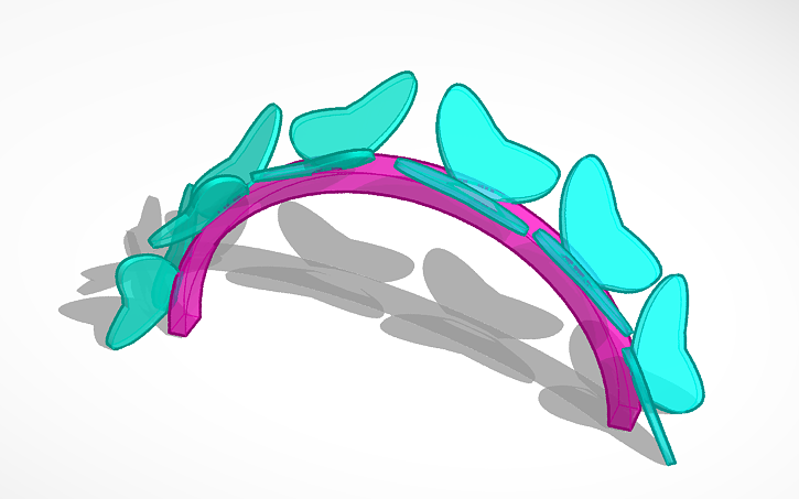 3D design Butterfly Headband | Tinkercad
