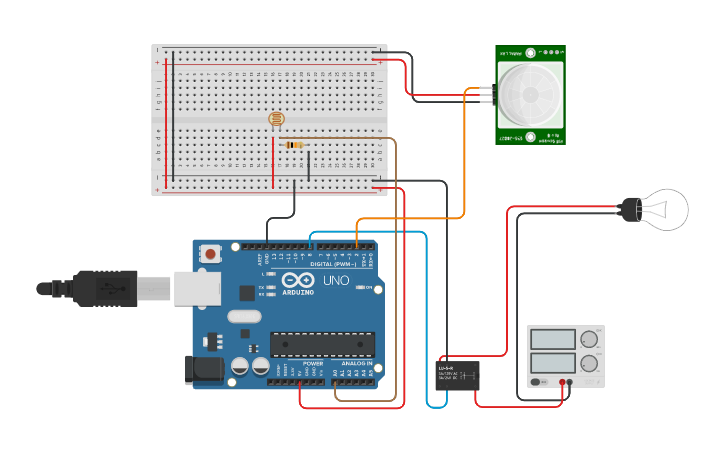Circuit design MML Final-Automatic lighting system - Tinkercad