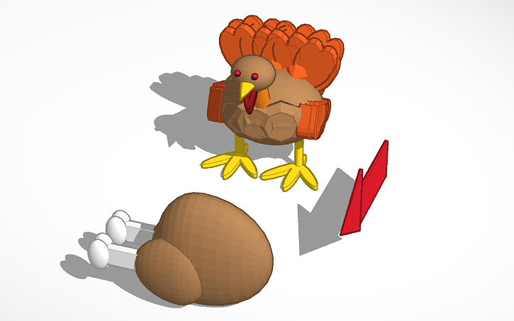 3D design chicken to turkey | Tinkercad