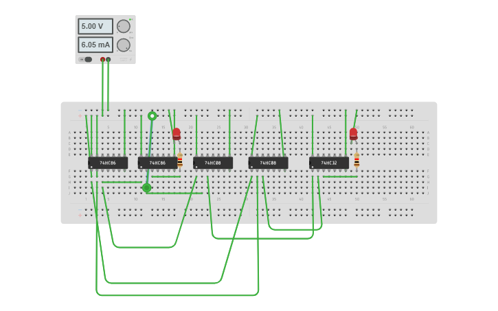 Circuit design FULL-ADDER - Tinkercad