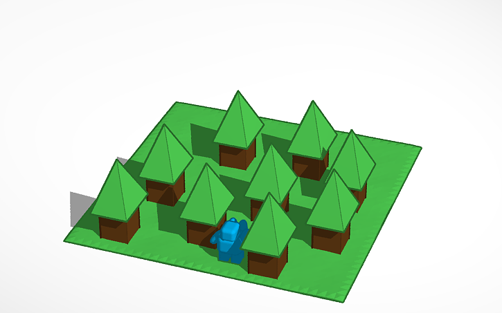3D design Minecraft forest | Tinkercad