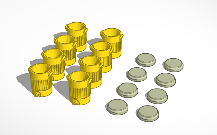 3D design 1/24 Round Igloo Cooler and Lid - Tinkercad
