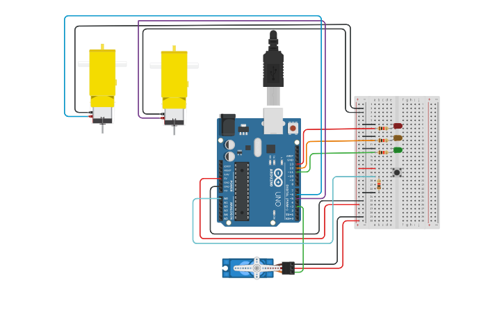Circuit design TrainIntersectionExtended | Tinkercad