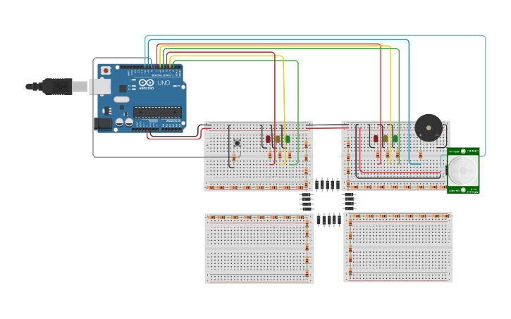 Circuit design SEMAFORO - Tinkercad
