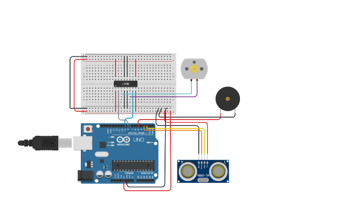 Circuit design Water Level Control System - Tinkercad