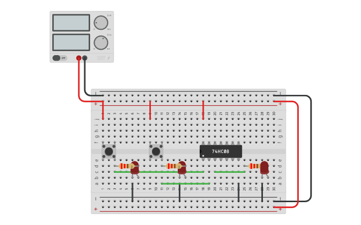 Circuit design and gate | Tinkercad